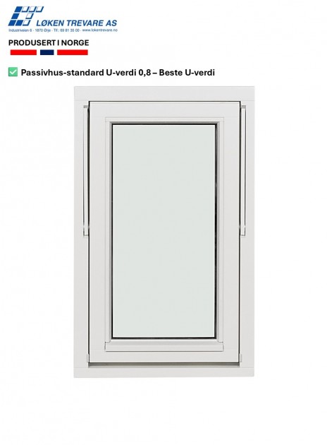 Toppsving Vindu 50x80cm 3-lags U 0,8 Passiv | Vinduer og Dører – Stort ...